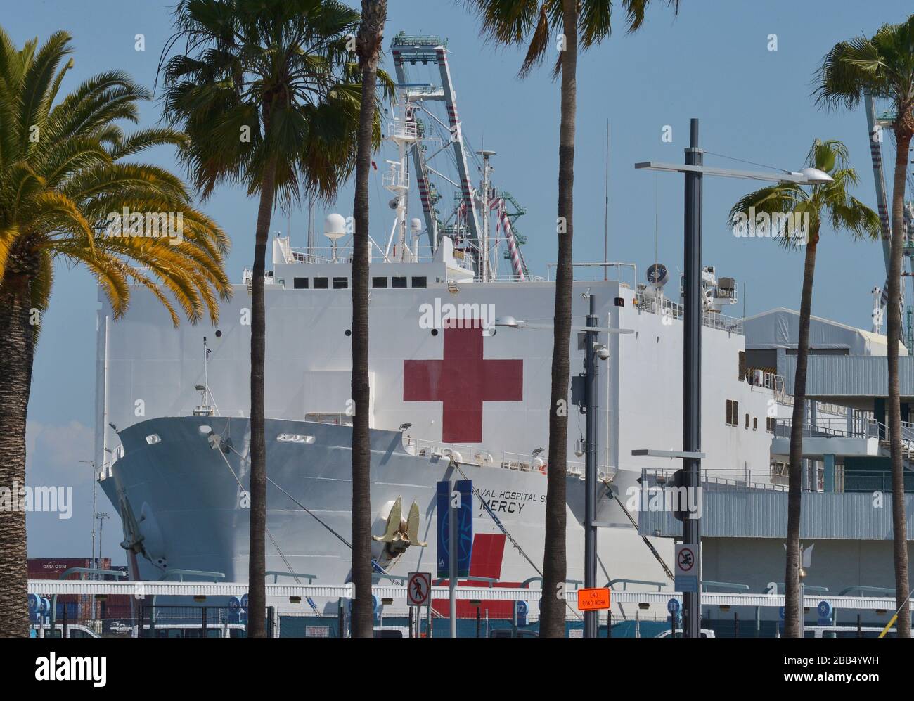 The public was kept at bay from the USNS Mercy hospital ship as it ...