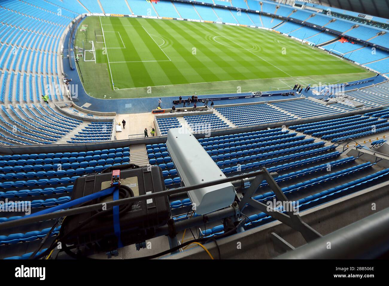 Goal decision system set up at the etihad stadium hi-res stock ...