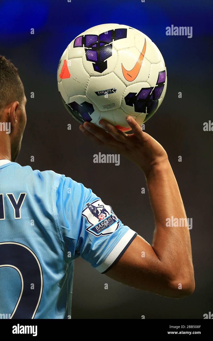 Manchester City's Gael Clichy holding the new official match ball, the ...