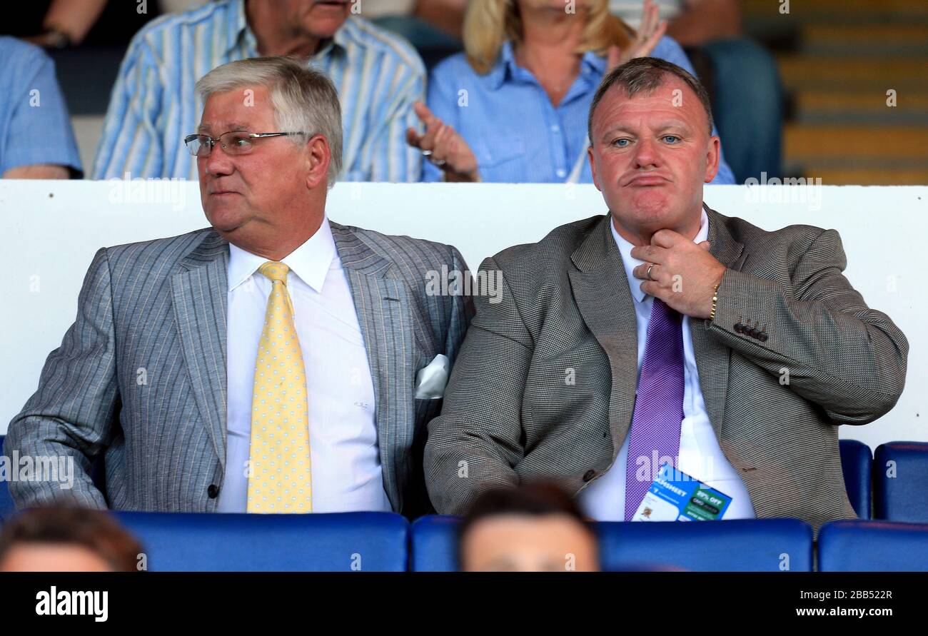 Rotherham United manager Steve Evans in the stands with Owner Tony ...