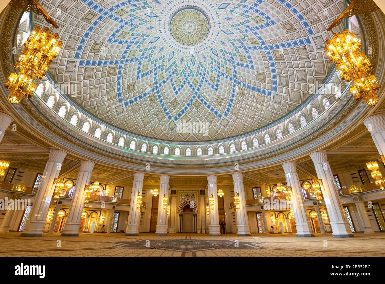 Interior view of Turkmenbashi Ruhy Mosque built in Gypjak Ashgabat ...