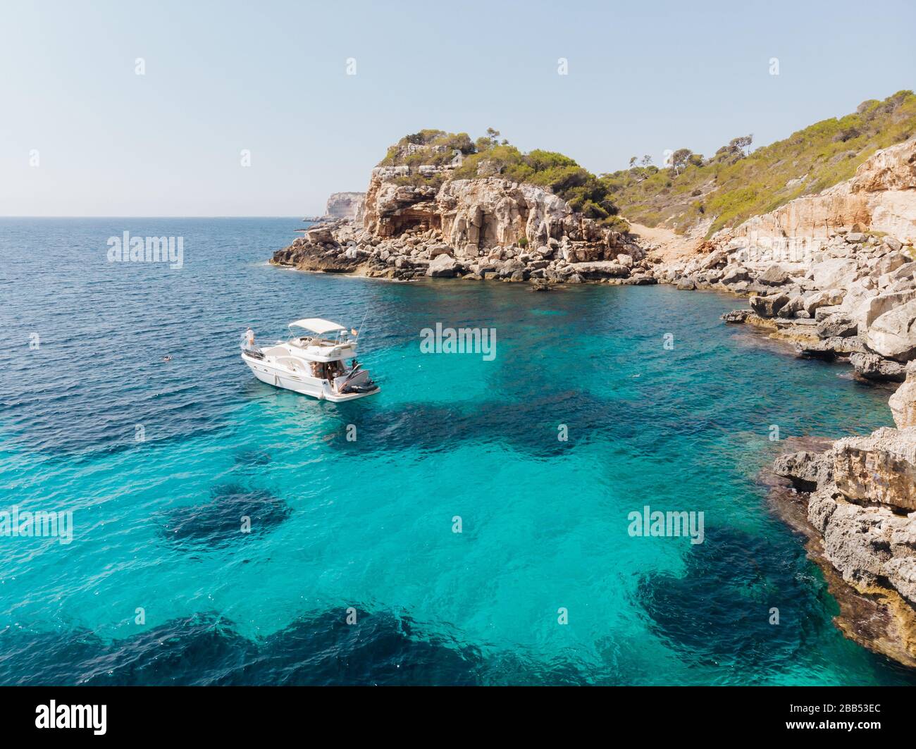 Mediterranean Sea beach at Majorca island, stunning seaside scenery of ...