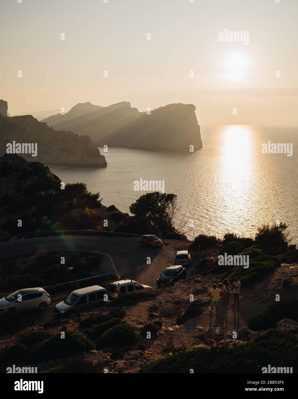View of sunset from Cap de Formentor, Majorca, Spain Stock Photo - Alamy