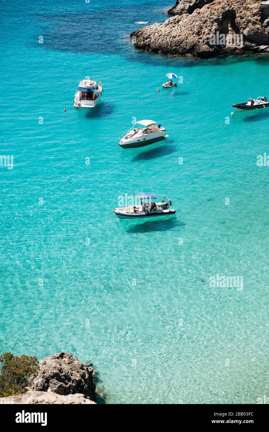 Mediterranean Sea beach at Majorca island, stunning seaside scenery of ...