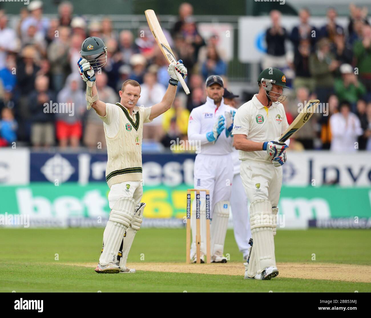 Australia's Chris Rodgers celebrates his first test century during day ...
