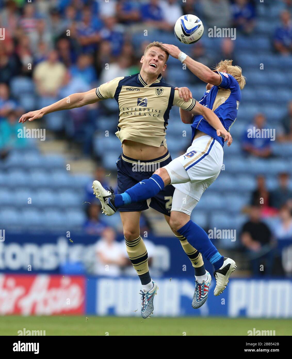 Leicester City's Zak Whitbread and Leeds United's Matt Smith Stock ...