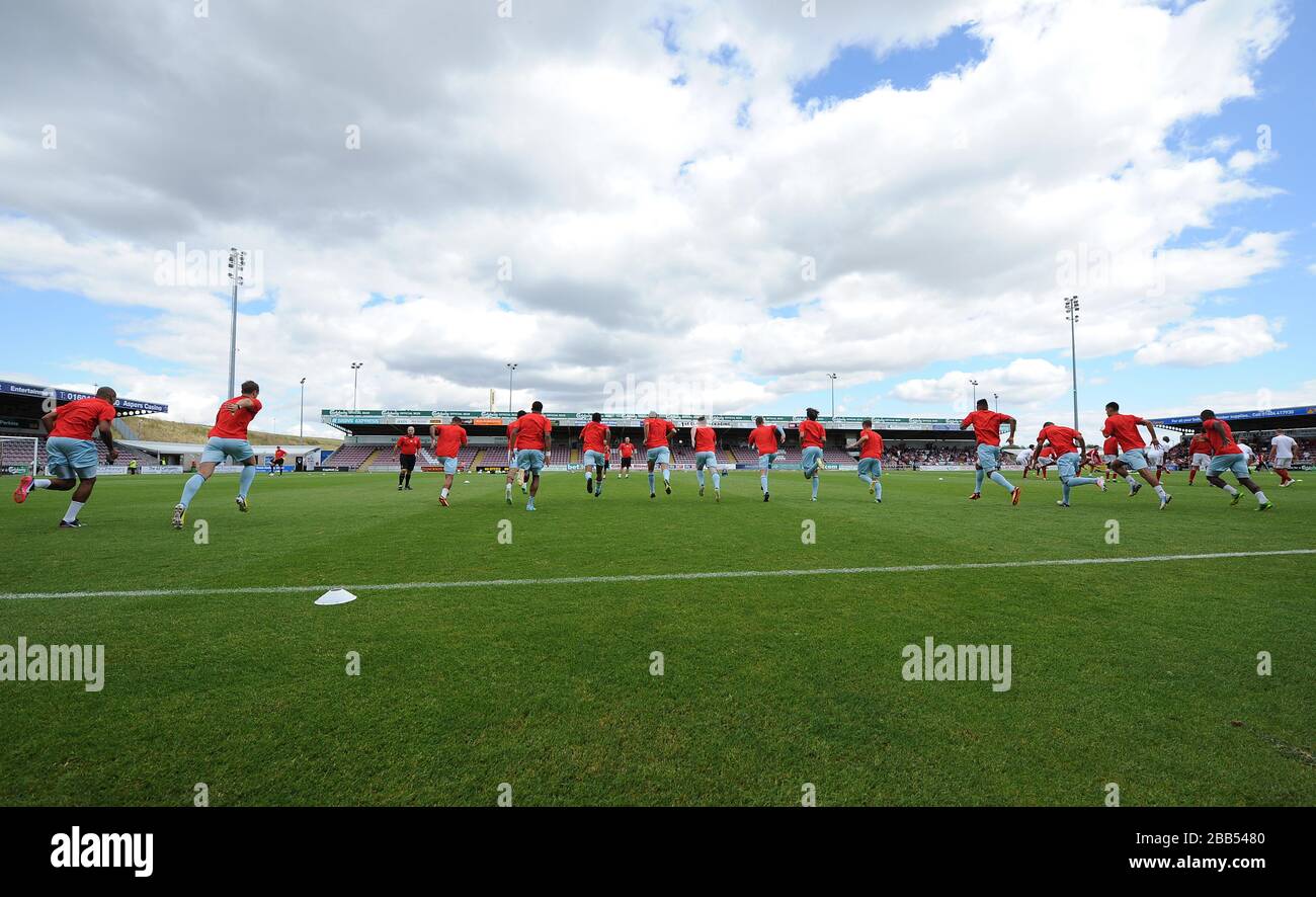 Coventry City players training at Sixfields Stadium Stock Photo - Alamy