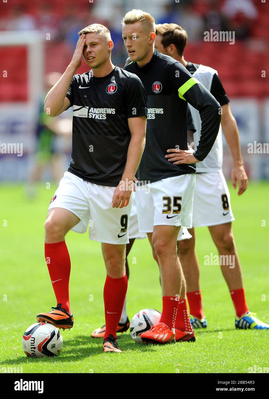 Charlton Athletic's Simon Church, Joe Pigott and Dale Stephens during ...