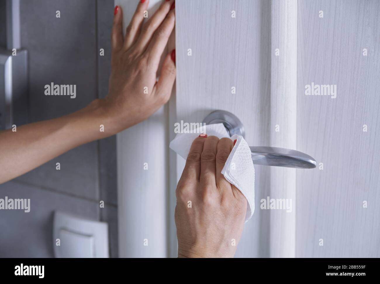 Cleaning door handle hi-res stock photography and images - Alamy