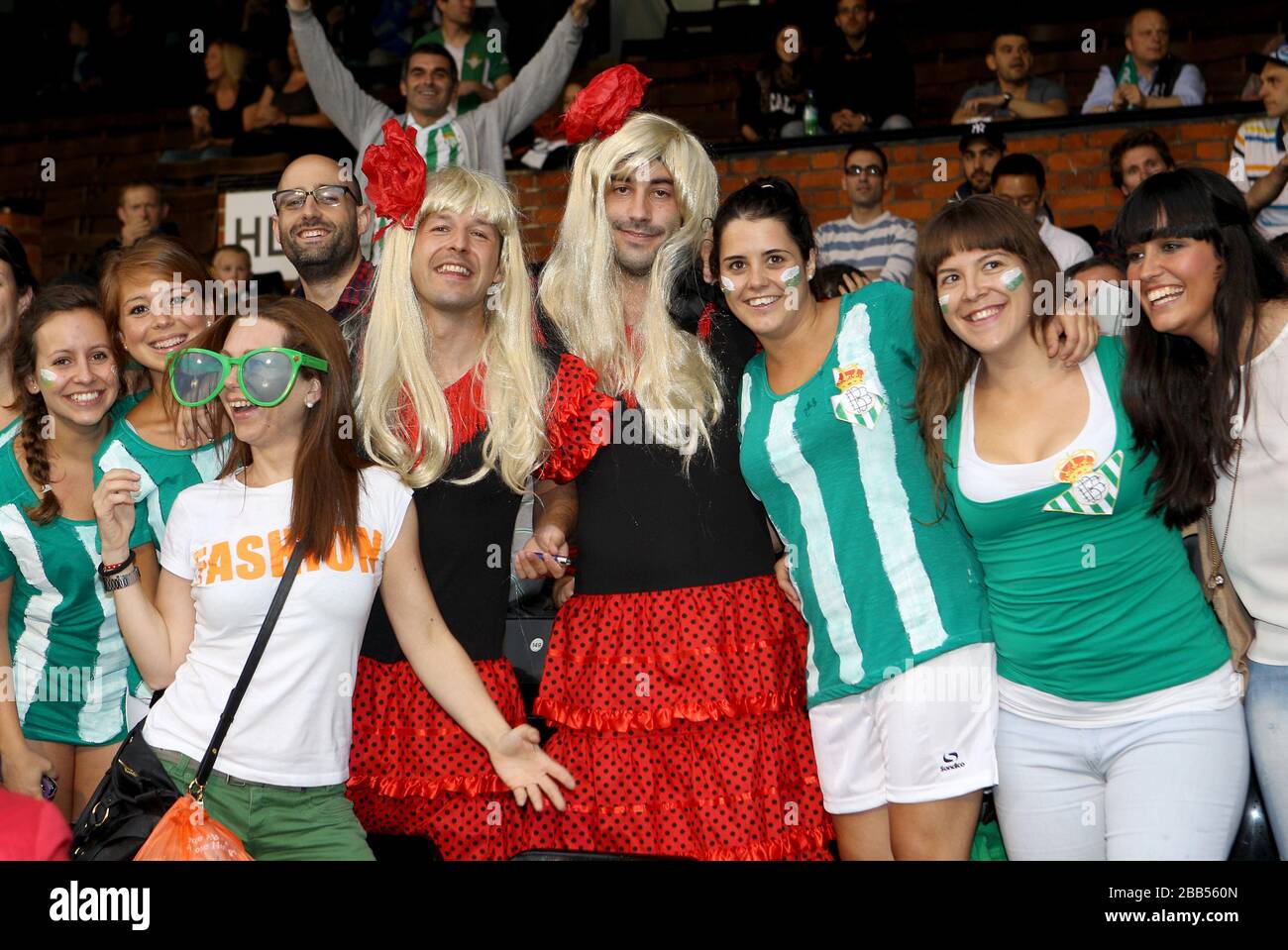 Real Betis fans show their support in the stands Stock Photo - Alamy