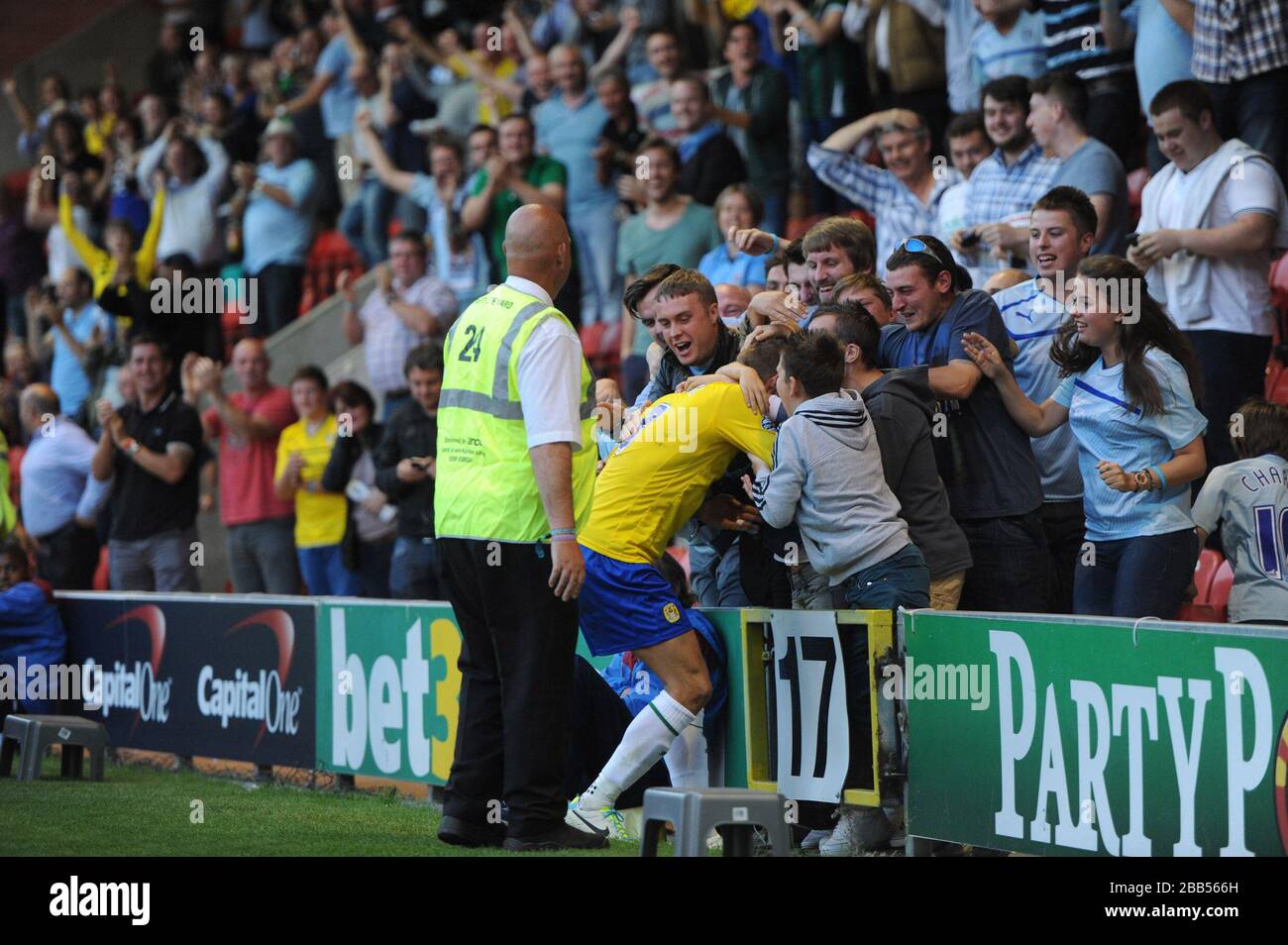 Coventry City's Carl Baker celebrates scoring his side's first goal ...