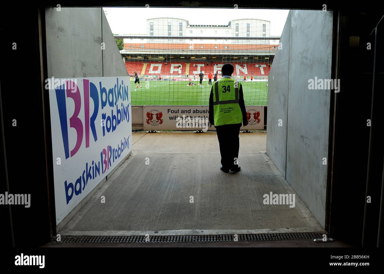 A safety steward watched over training at the Matchroom Stadium Stock ...