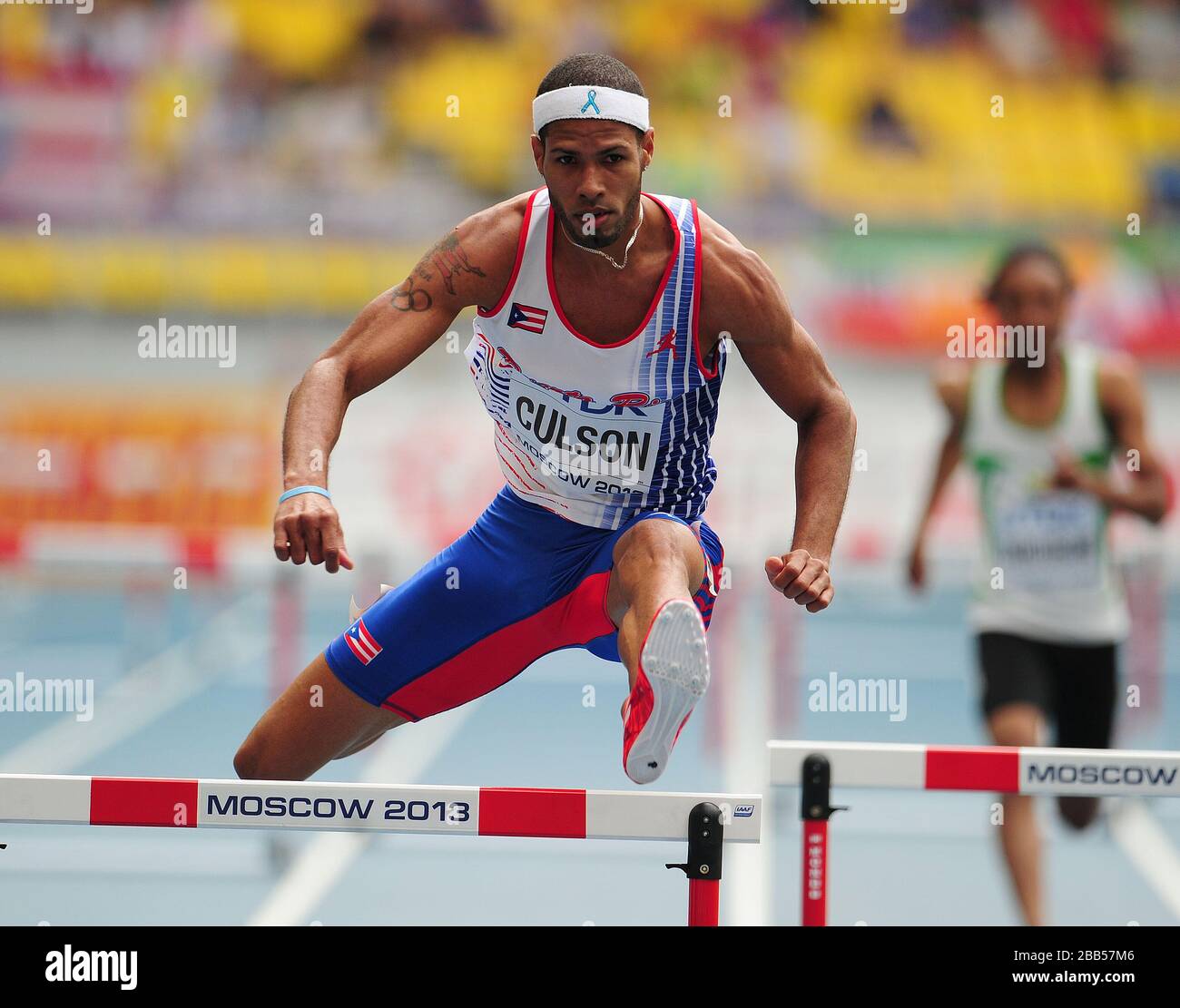 Puerto Rico's Javier Culson in action during the Men's 400m Hurdles on ...