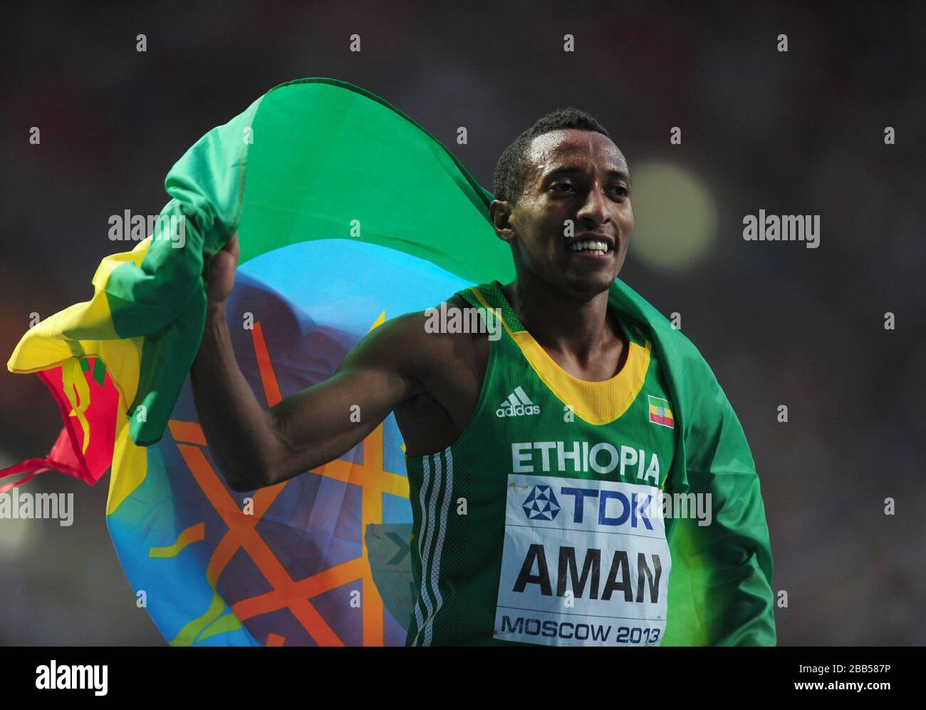 Ethiopia's Mohammed Aman celebrates Gold in the Men's 800m Final on day ...