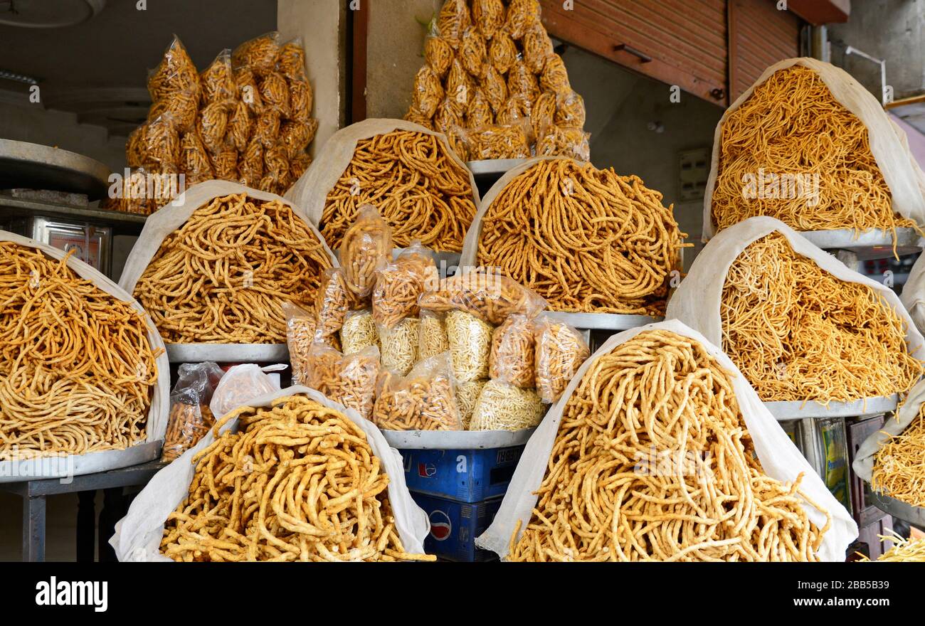 Colorful Indian street snacks Stock Photo - Alamy