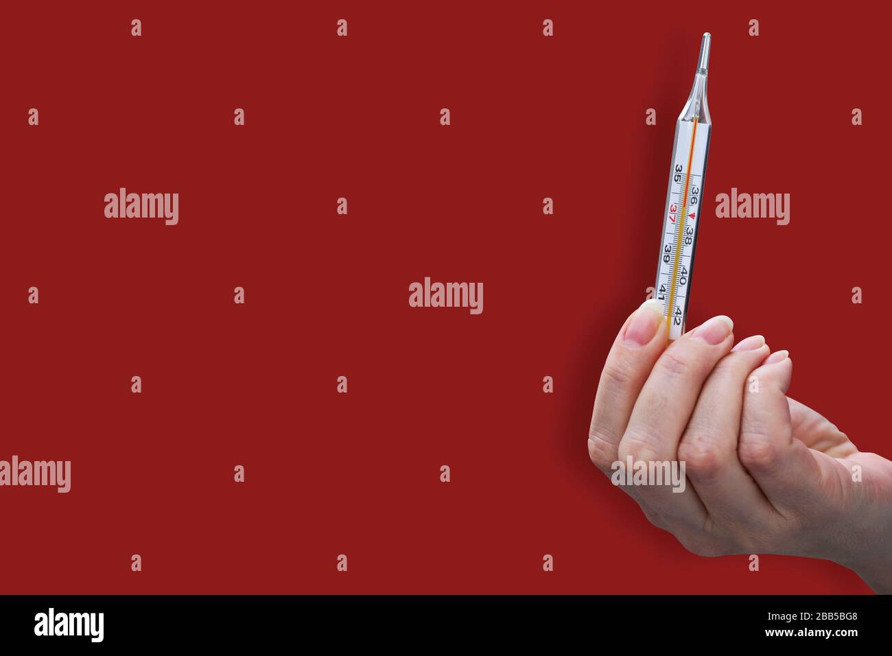 Medical Thermometer for measuring body temperature in the hand. High ...