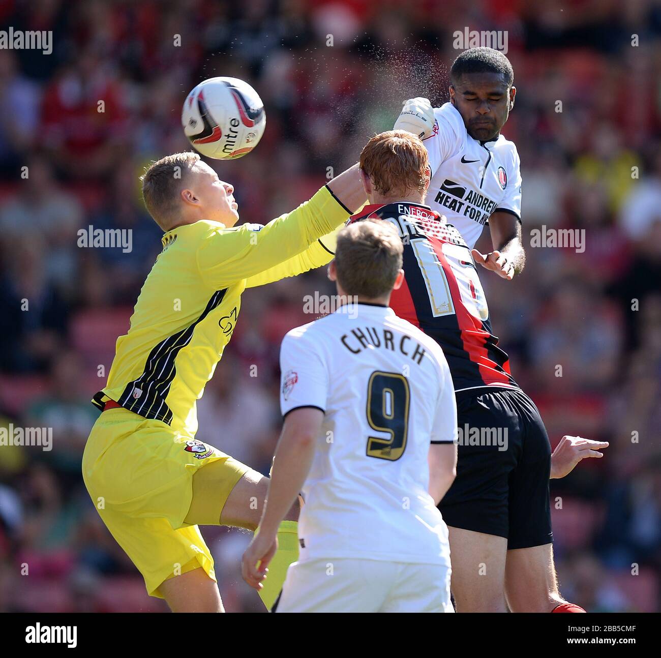 AFC Bournemouth goalkeeper Ryan Allsop manages to prevent Charlton ...