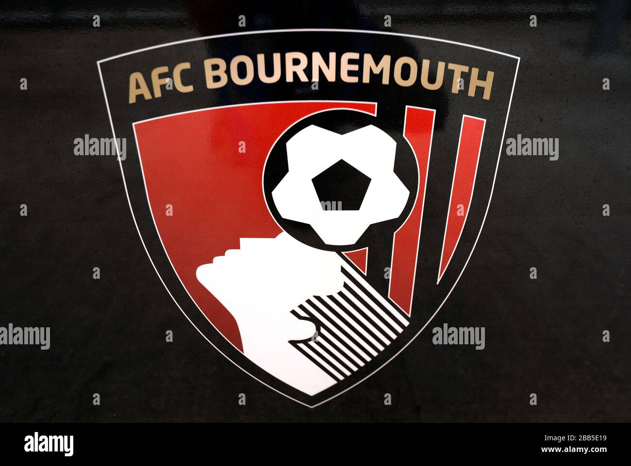 Detail view of the afc bournemouth badge at dean court hi-res stock ...