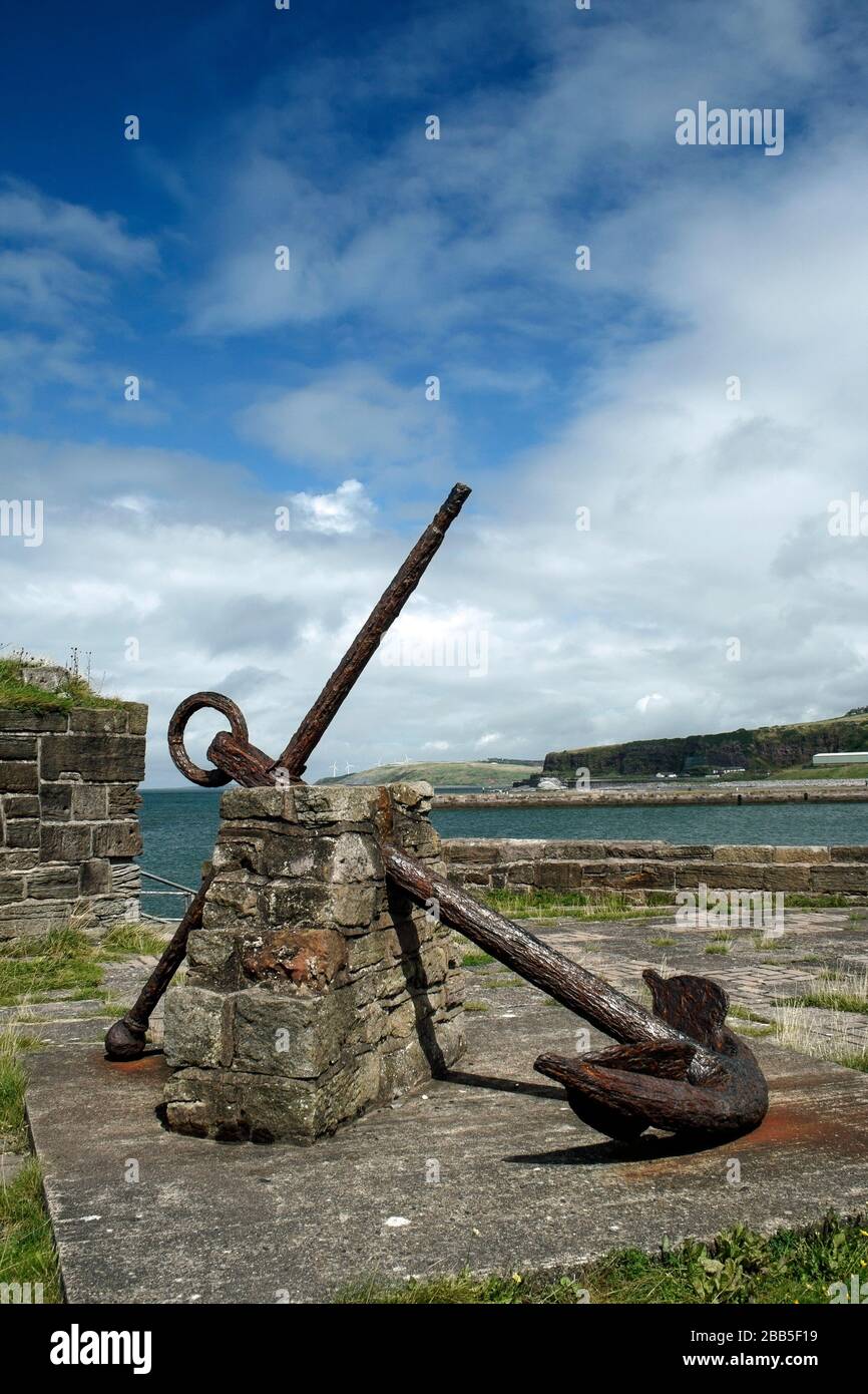 Anchor statue at Whitehaven Harbour Stock Photo - Alamy
