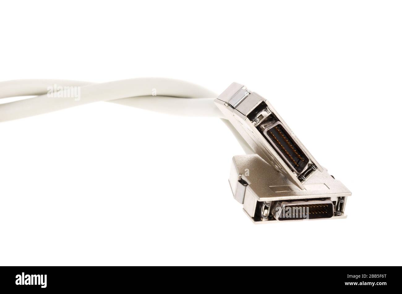 special computer's connection cables isolated on white Stock Photo - Alamy