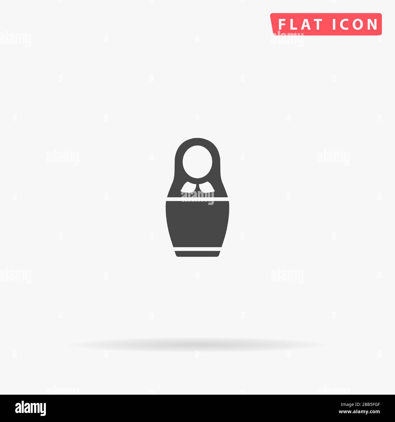 Nesting Doll Matryoshka flat vector icon. Glyph style sign. Simple hand ...