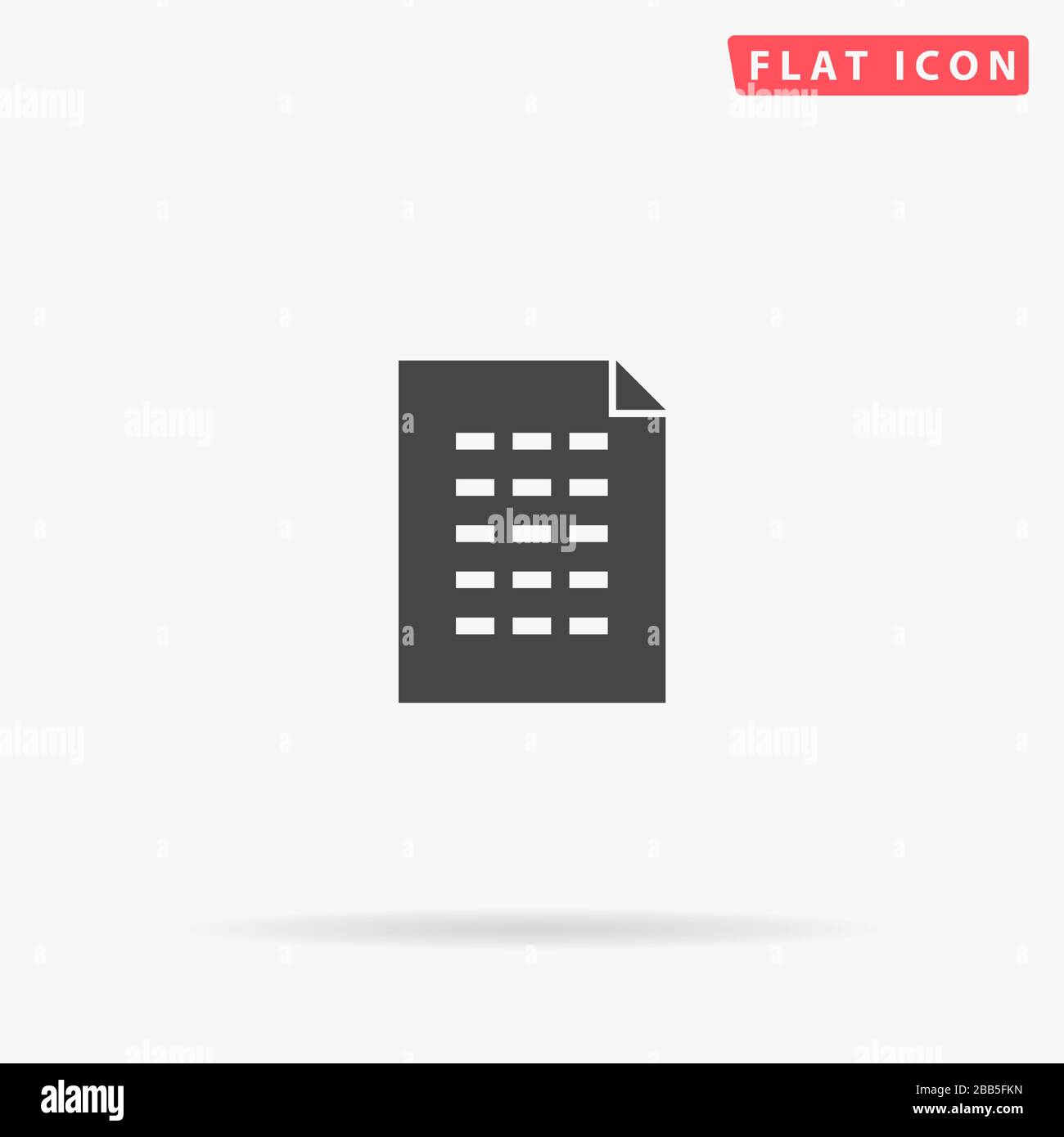 Table XLS flat vector icon. Glyph style sign. Simple hand drawn ...