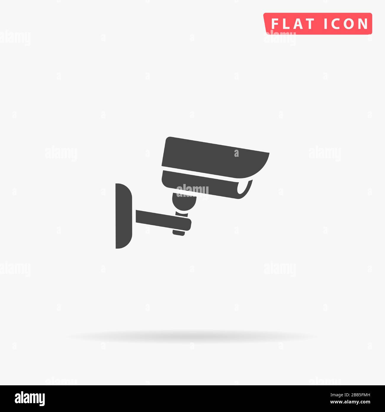 Security Camera flat vector icon. Glyph style sign. Simple hand drawn ...