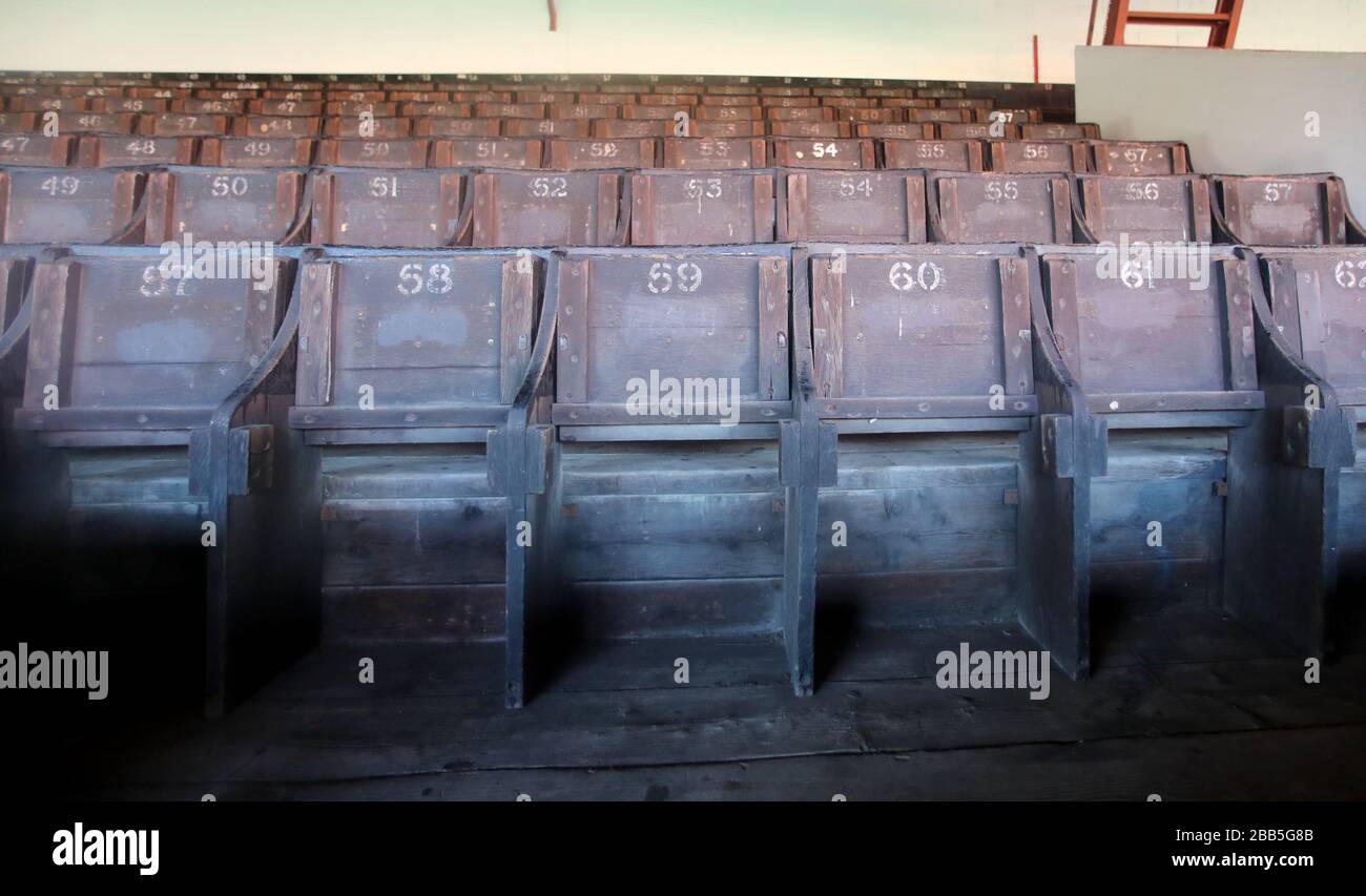 General view of seating in the stands at Oakwell Stock Photo - Alamy