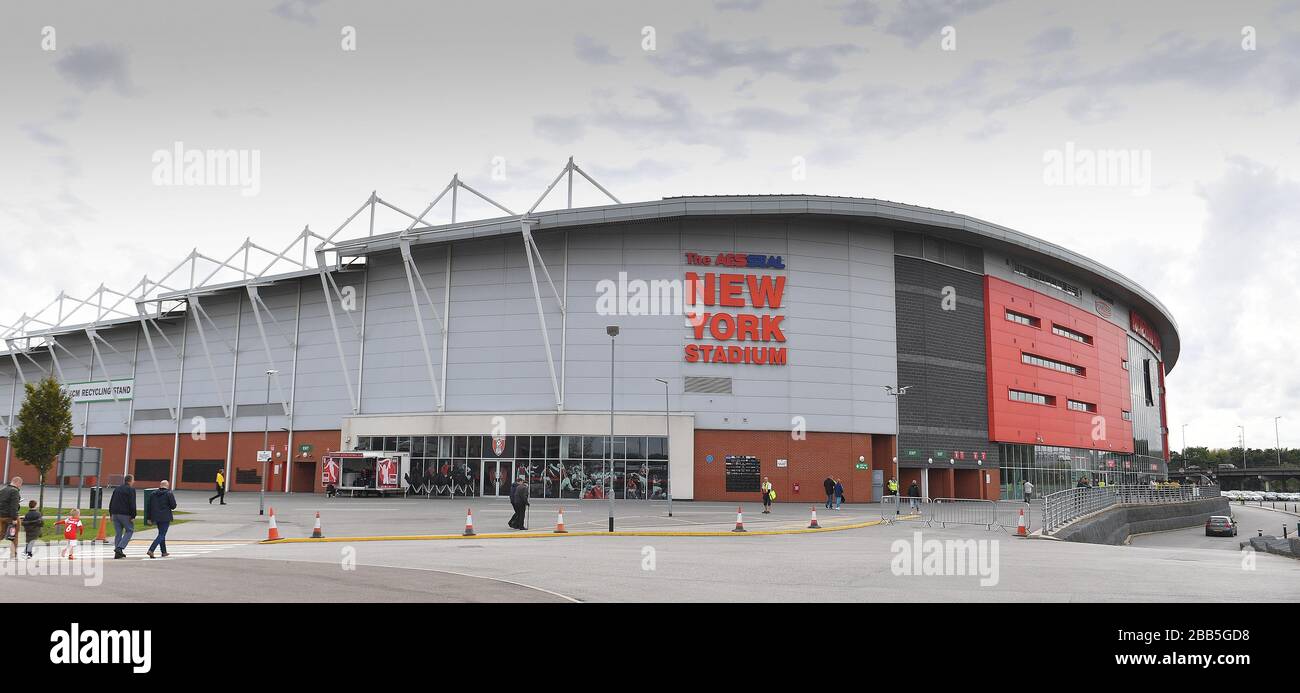 A general view of the AESSEAL New York Stadium, home of Rotherham ...