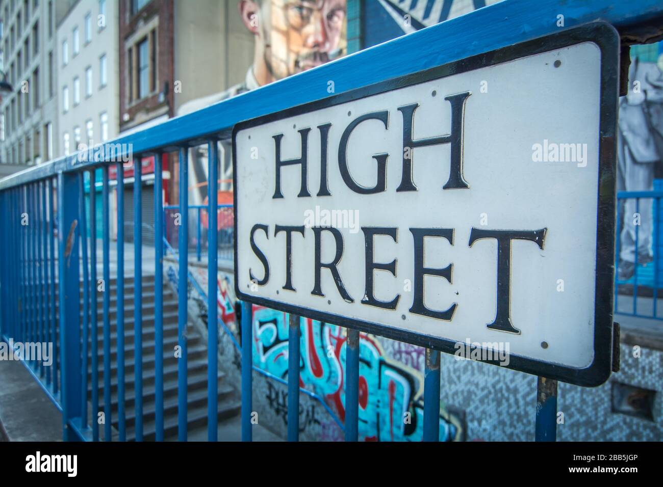 Belfast High Street sign- Northern Ireland Stock Photo - Alamy