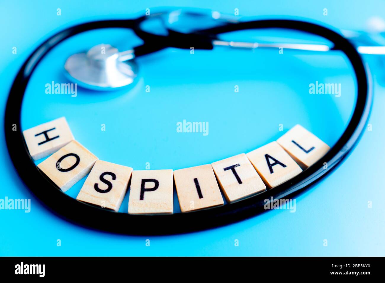 Health checkup concept, Doctor's desktop workspace with stethoscope ...