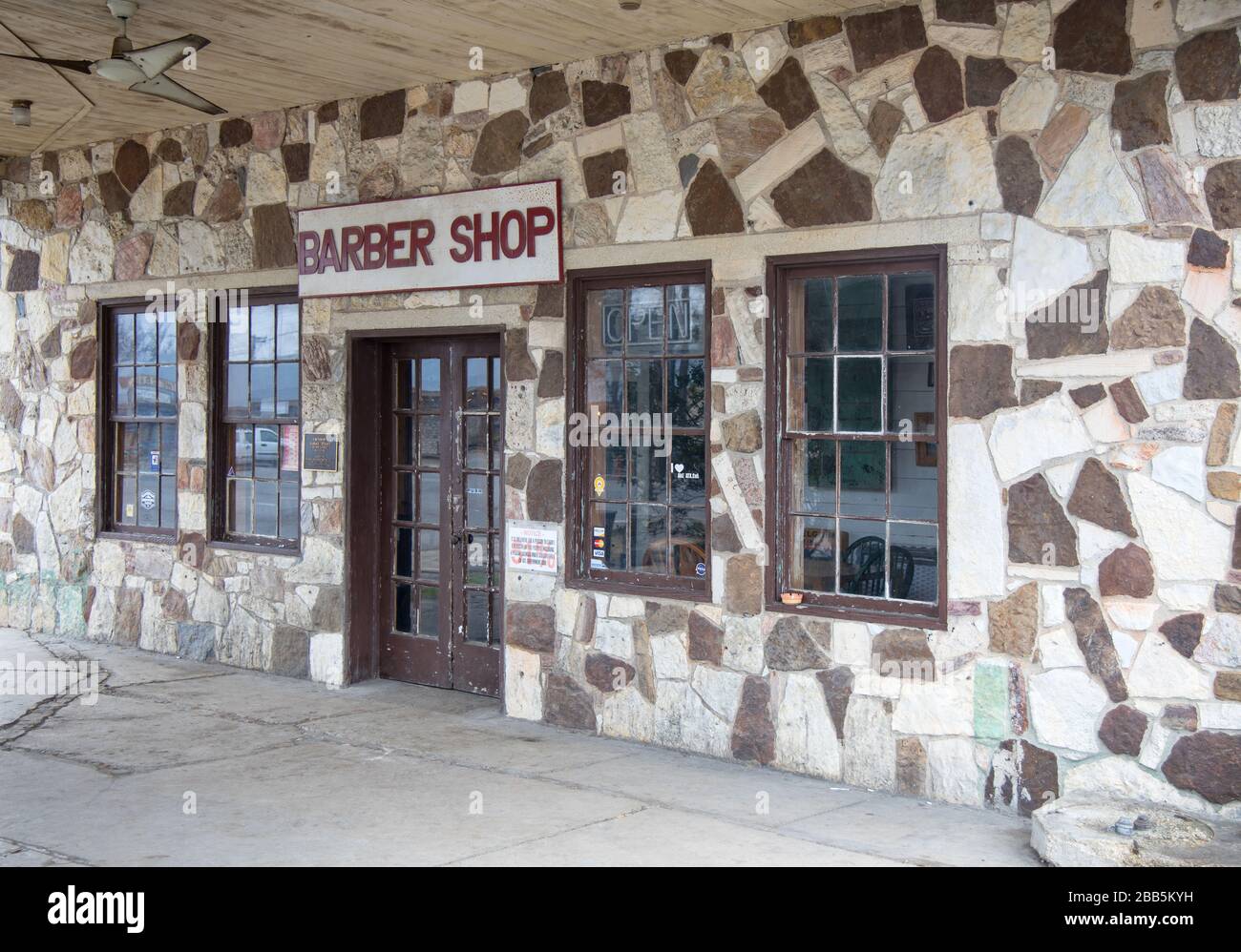 barber shop in the small town of dripping springs in the hill country ...