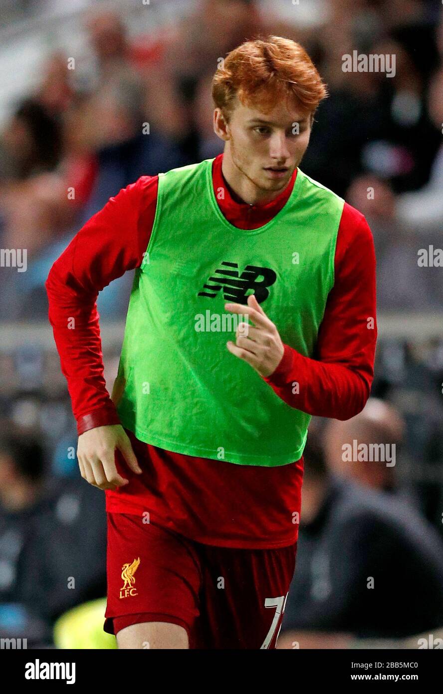 Liverpool's Sepp van den Berg warming up Stock Photo - Alamy