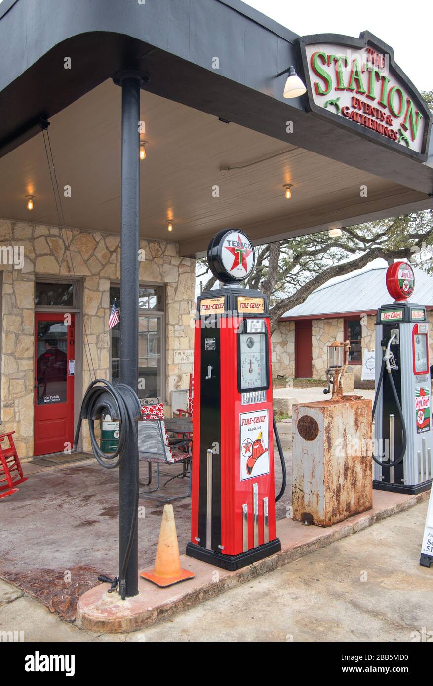 an old gas station converted to a community hall in the small town of ...