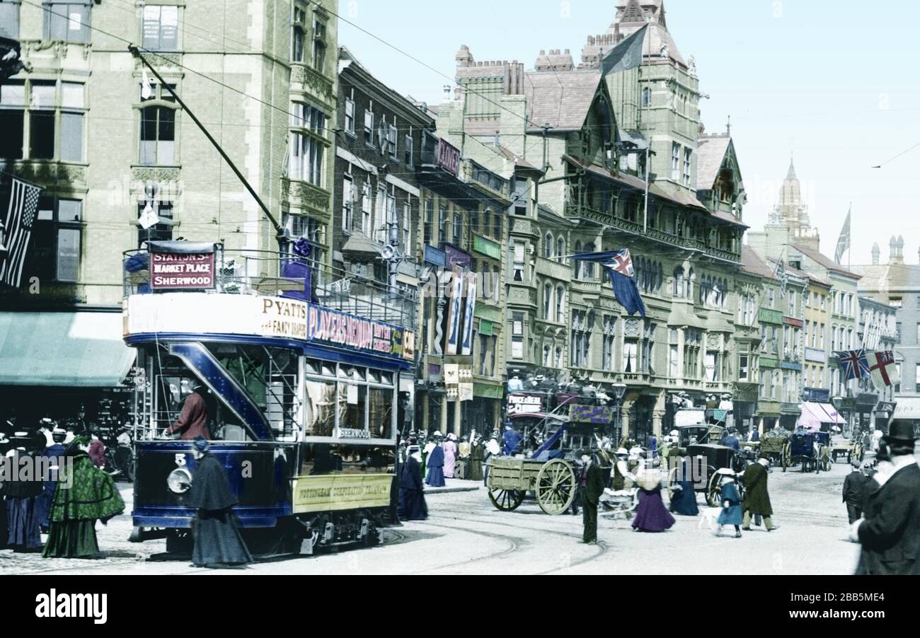 Nottingham, Long Row East 1902 Stock Photo - Alamy