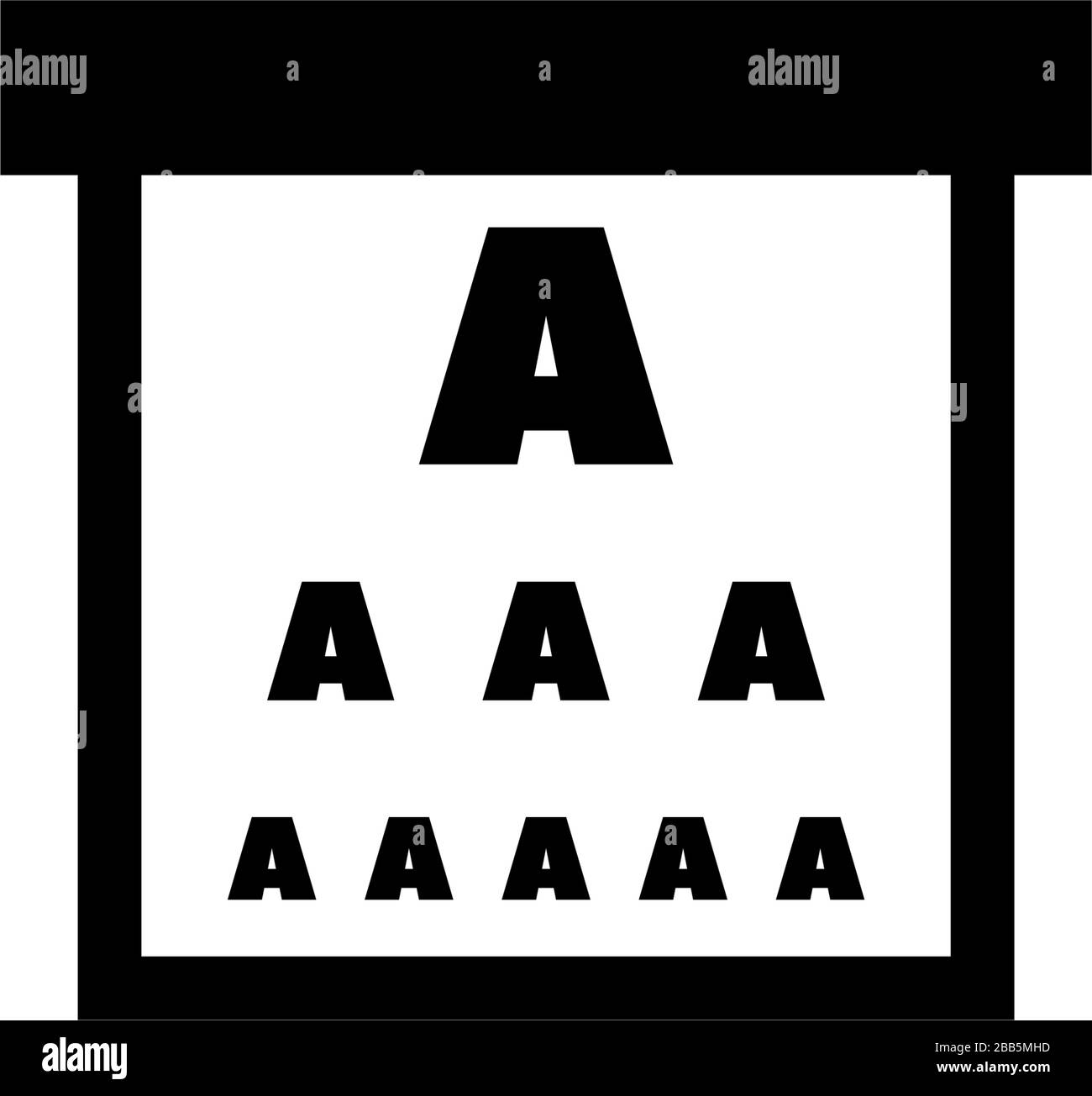 Ophthalmic Table for Visual Examination. Flat Vector Icon illustration ...