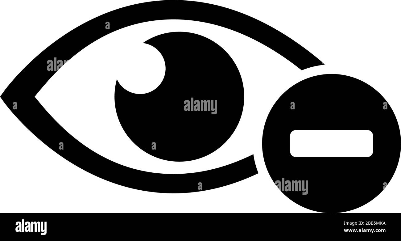 Human Eye with Minus, Nearsighted Vision, Myopia. Flat Vector Icon ...