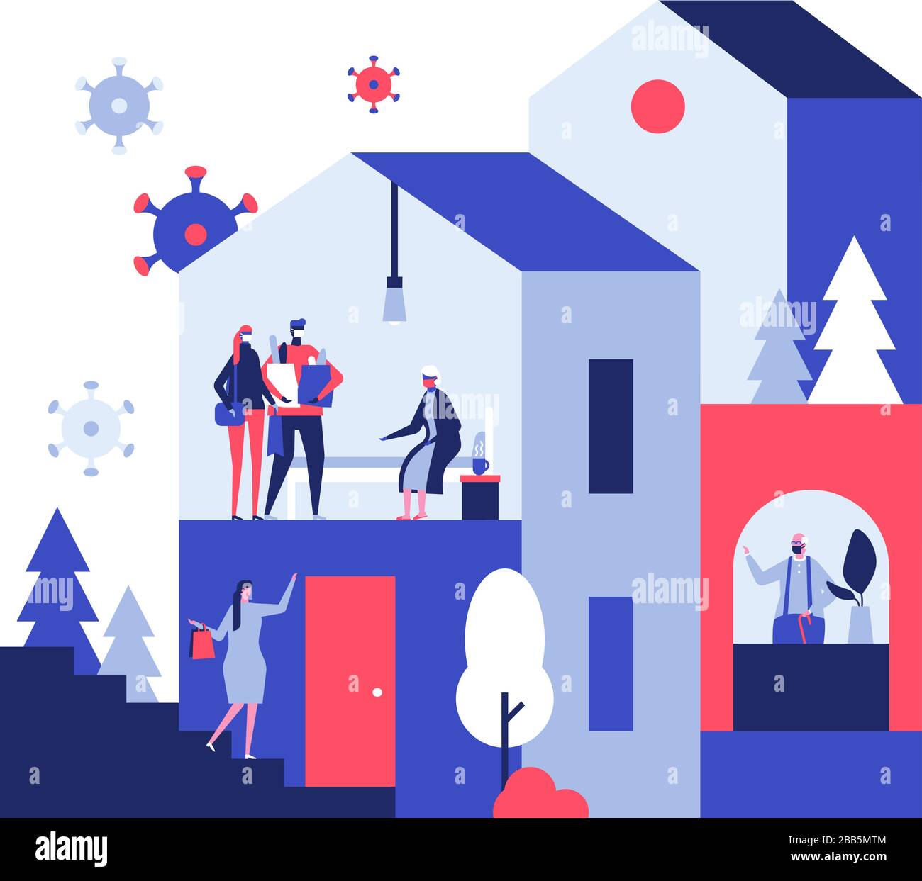 Coronavirus risk group - flat design style illustration Stock Vector ...