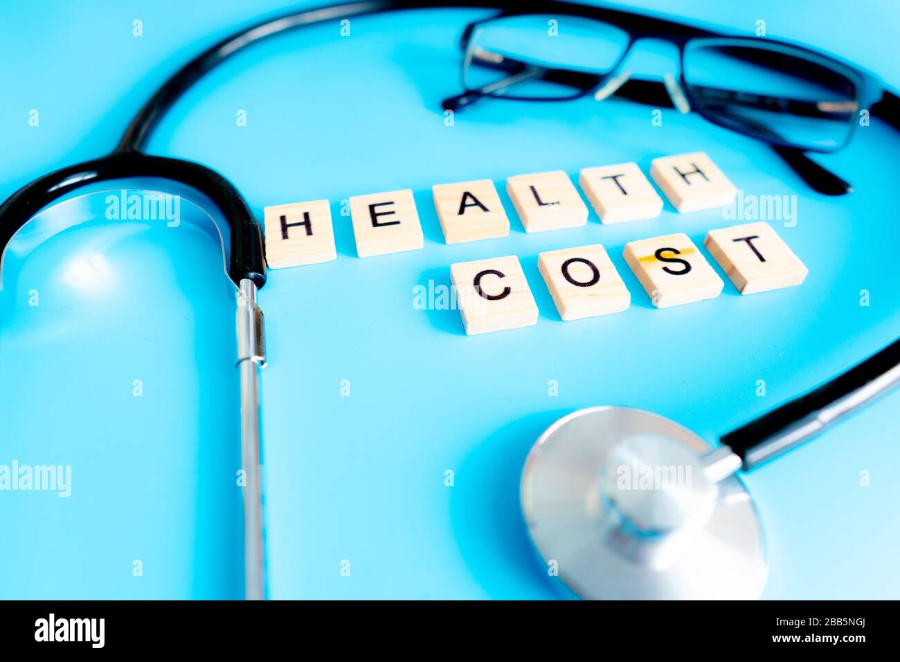 Health insurance Cost word with stethoscope - health concept. Medical ...