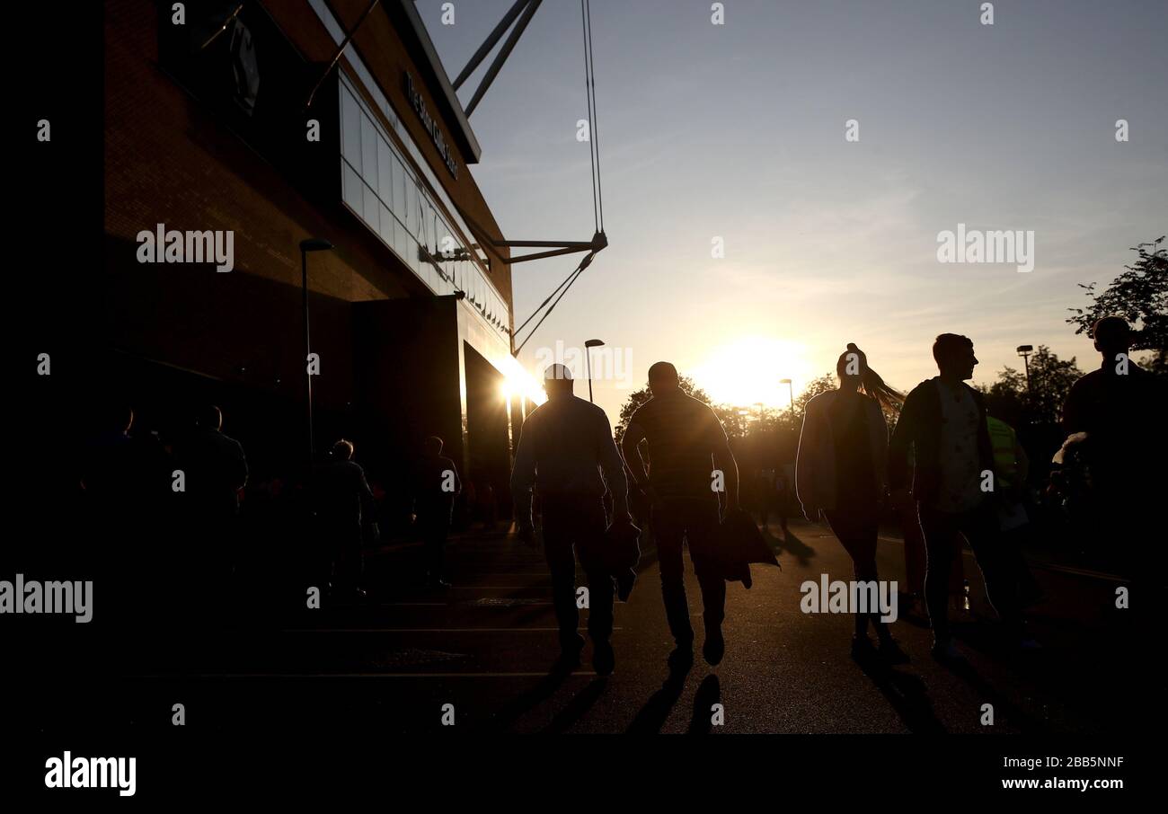 Wolves fans arrive at Molineux before kick-off Stock Photo - Alamy