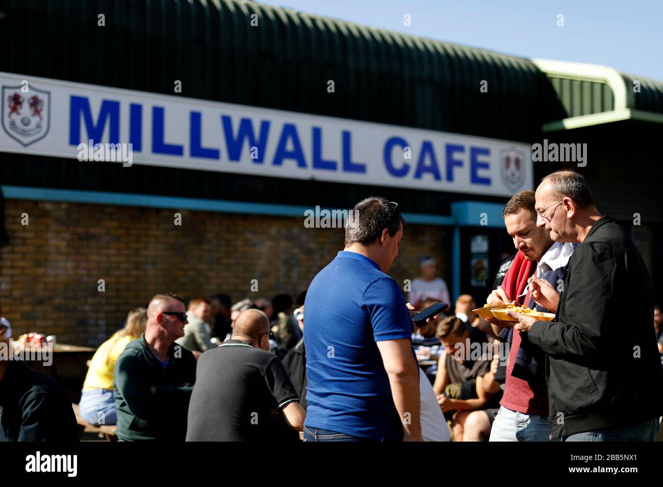 General view of Millwall fans outside the ground Stock Photo - Alamy