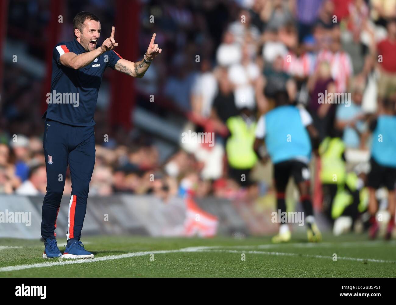 Stoke City manager Nathan Jones on the touchline Stock Photo - Alamy