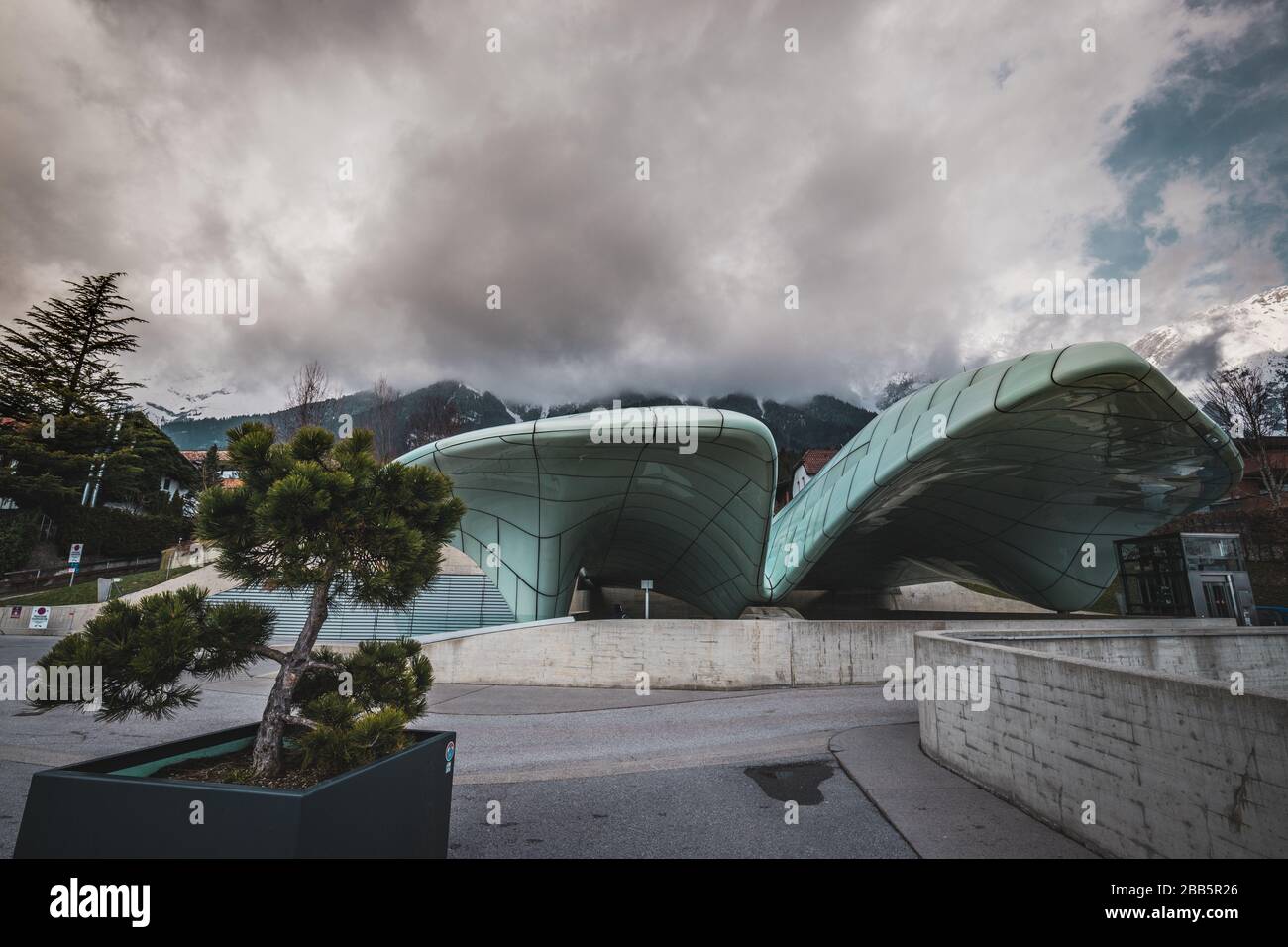 Hungerburg station of Hungerburgbahn, hybrid funicular railway in ...