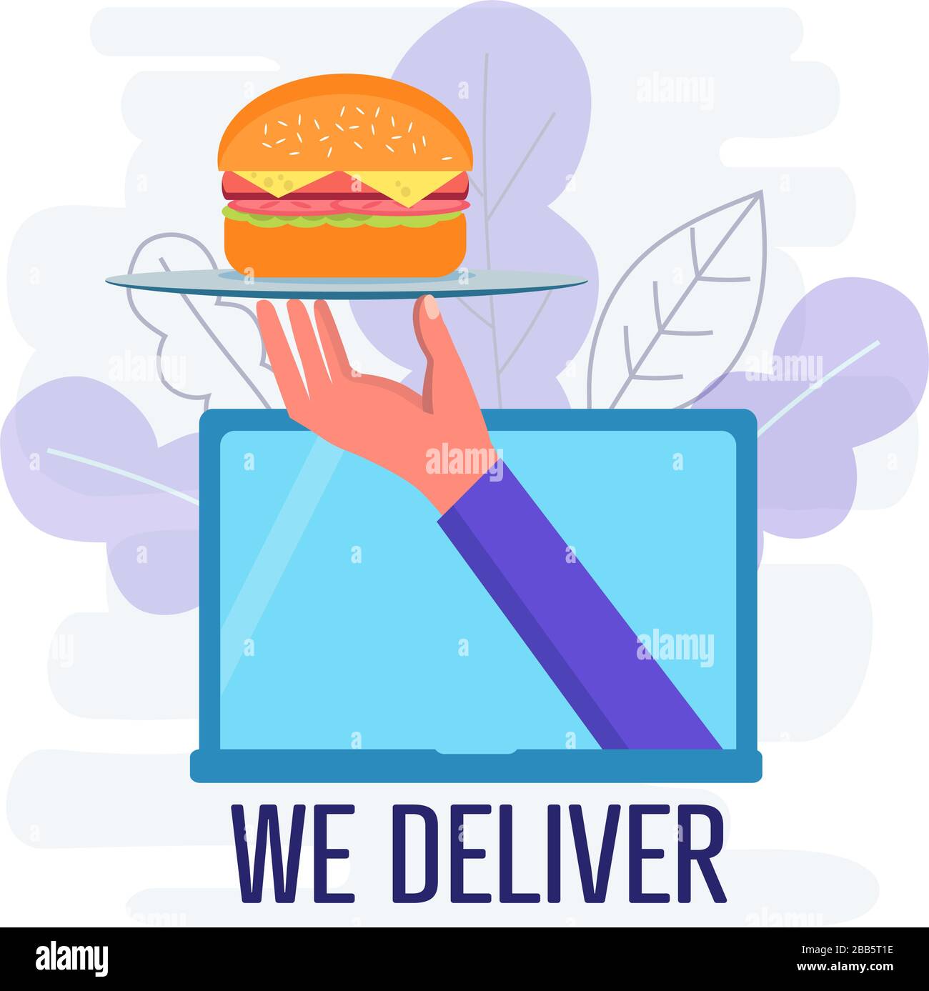 Flat design colorful vector illustration concept for ordering food ...