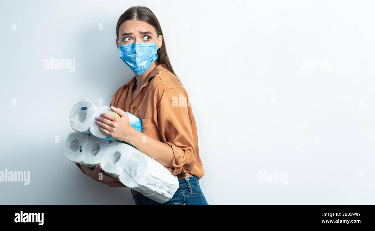 Woman toilet worried hi-res stock photography and images - Alamy