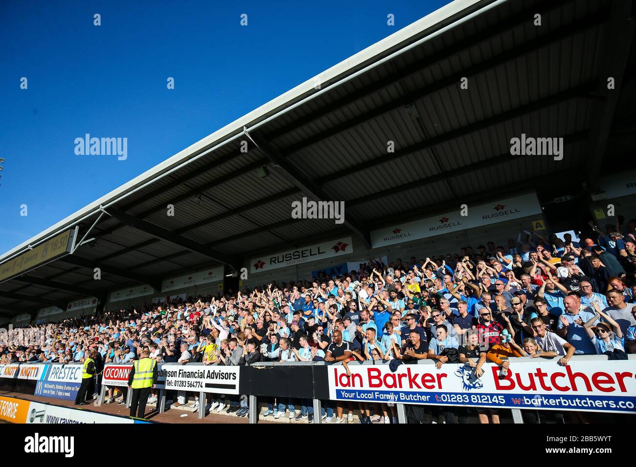 Coventry City's away supporters Stock Photo - Alamy