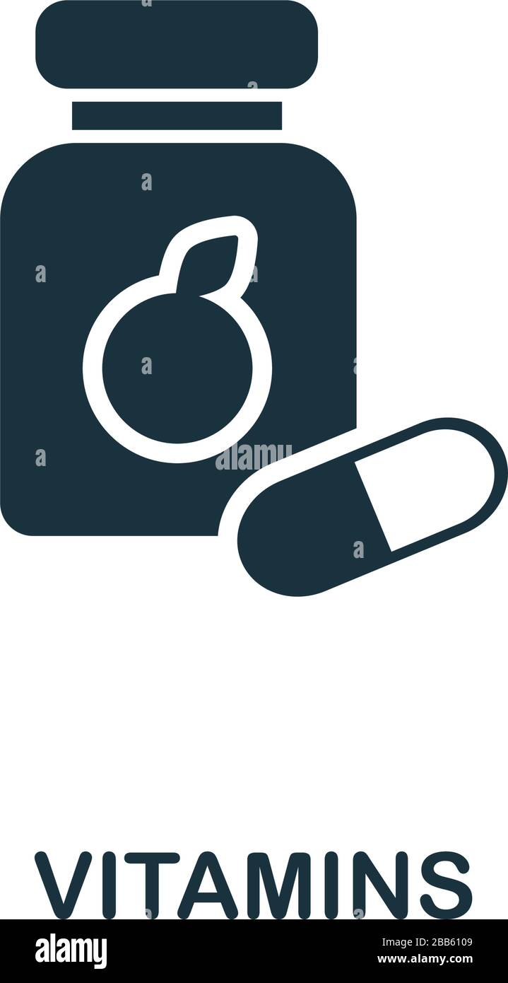 Vitamins icon. Simple illustration from healthy lifestyle collection ...