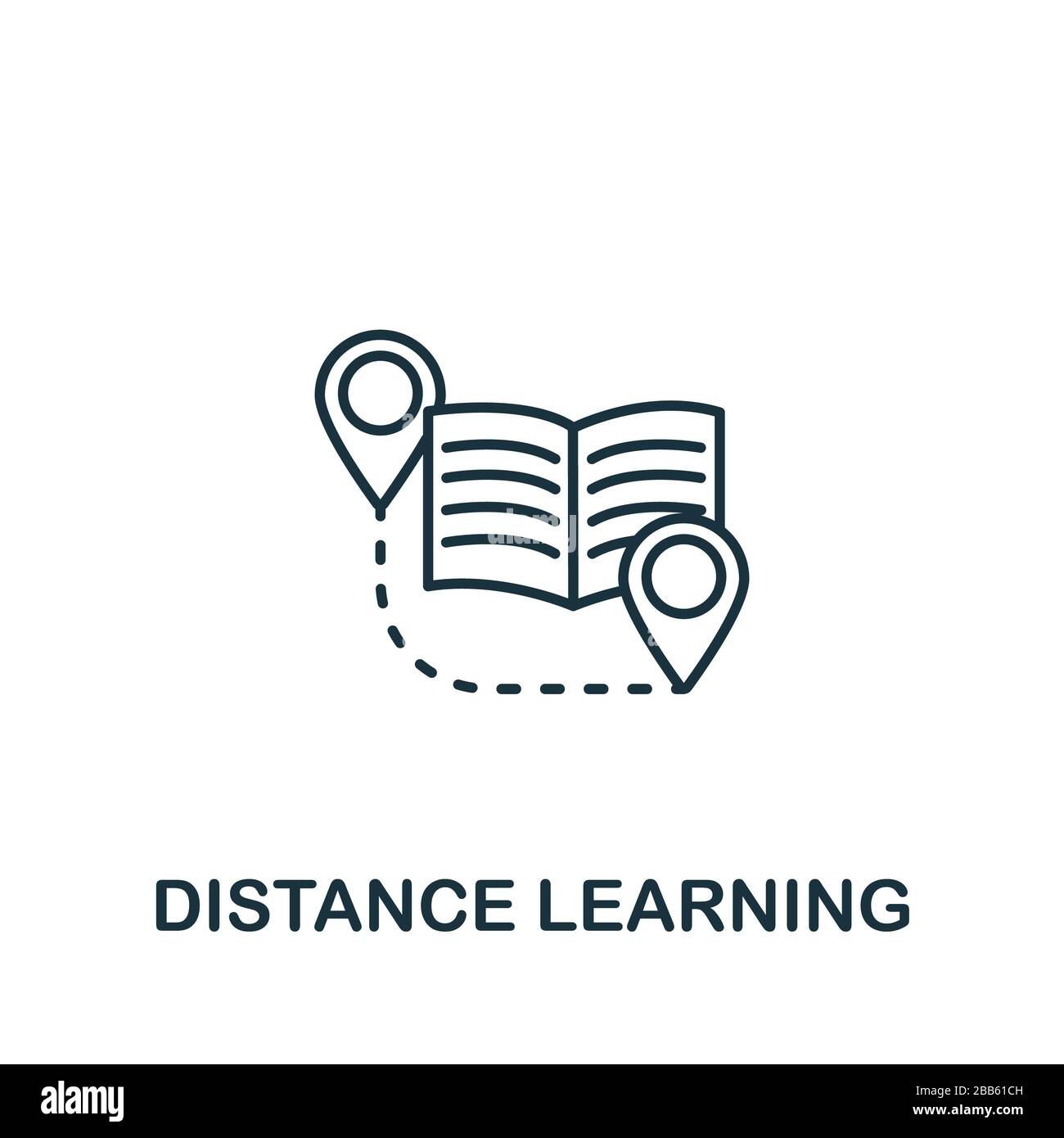 Distance Learning icon from e-learning collection. Simple line element ...