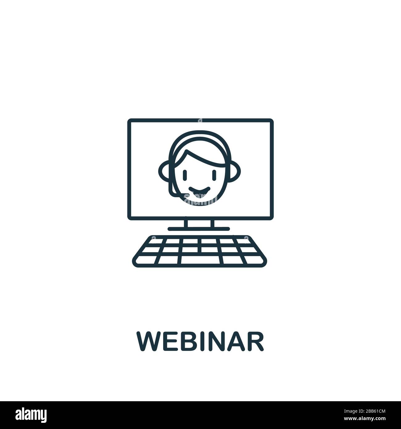 Webinar icon from e-learning collection. Simple line element Webinar ...