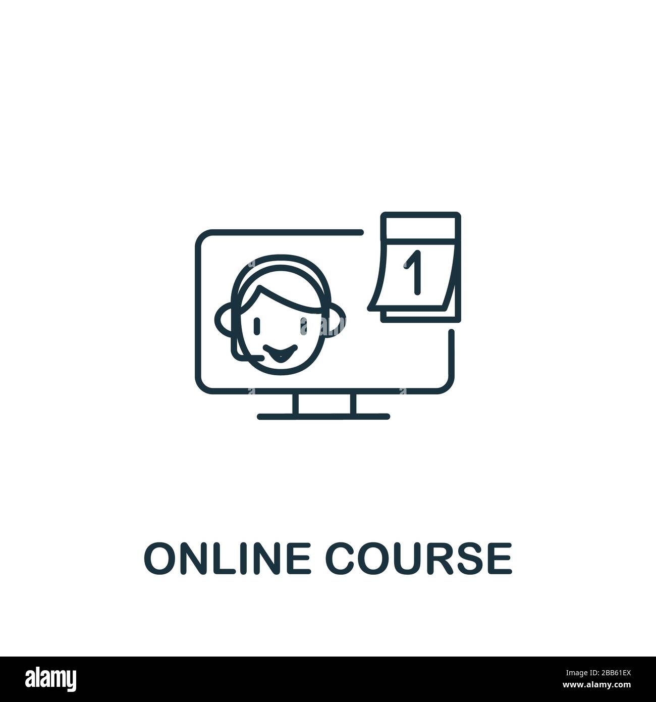 Online Course icon from e-learning collection. Simple line element ...